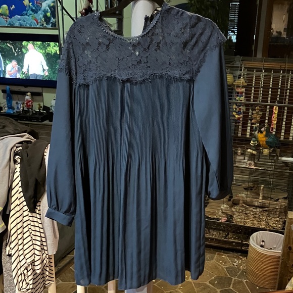 Zara | Dresses | Zara Blue Asymmetrical Dress | Poshmark
